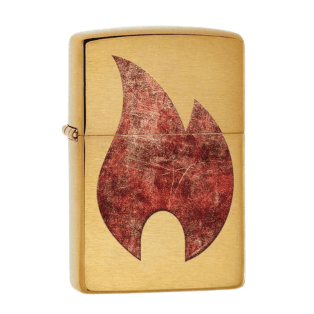 Zippo 29878 Brushed Brass Flame — Smoke Master Cigars